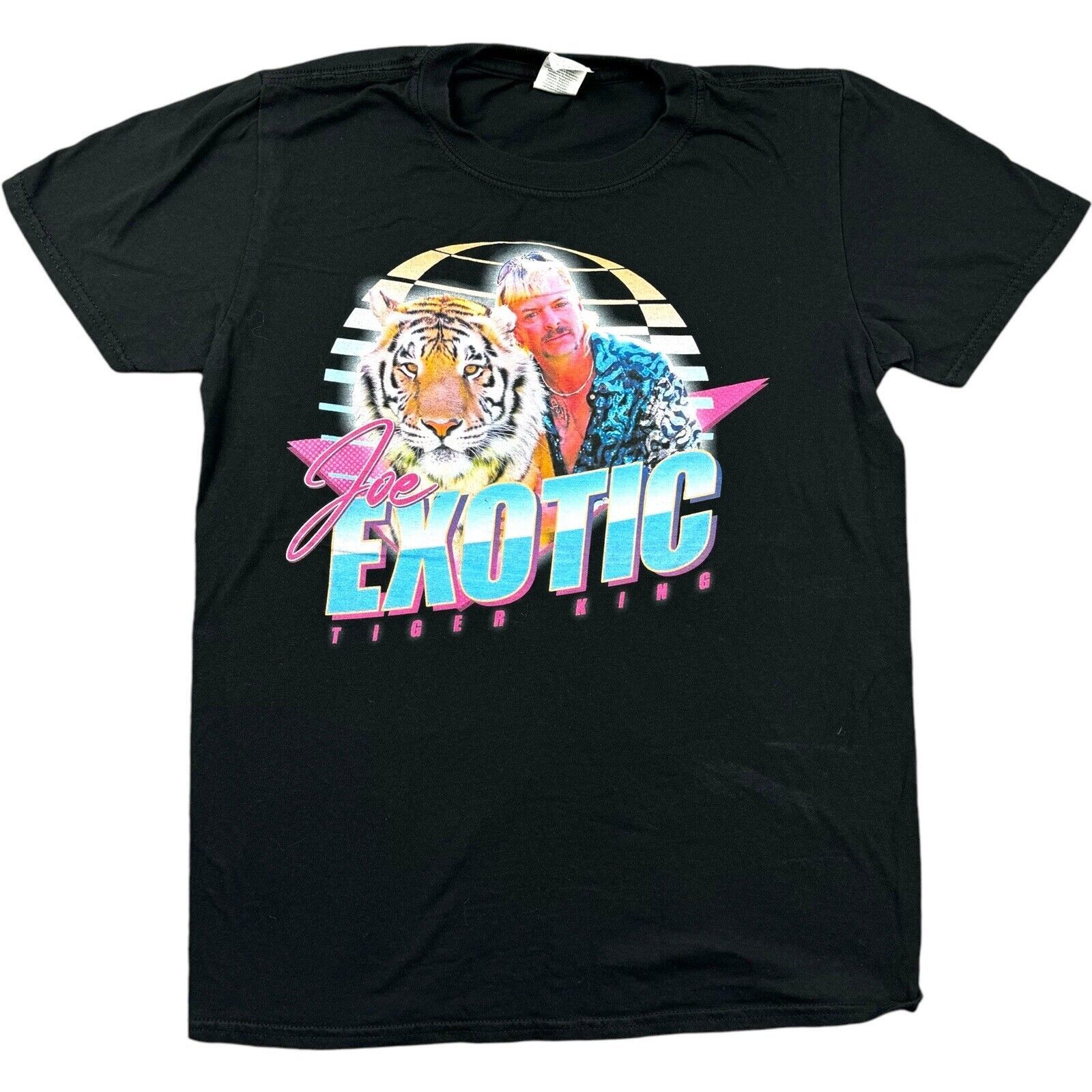 Joe Exotic T Shirt Graphic Gildan Tag Small Black Tiger King TV Show T ...