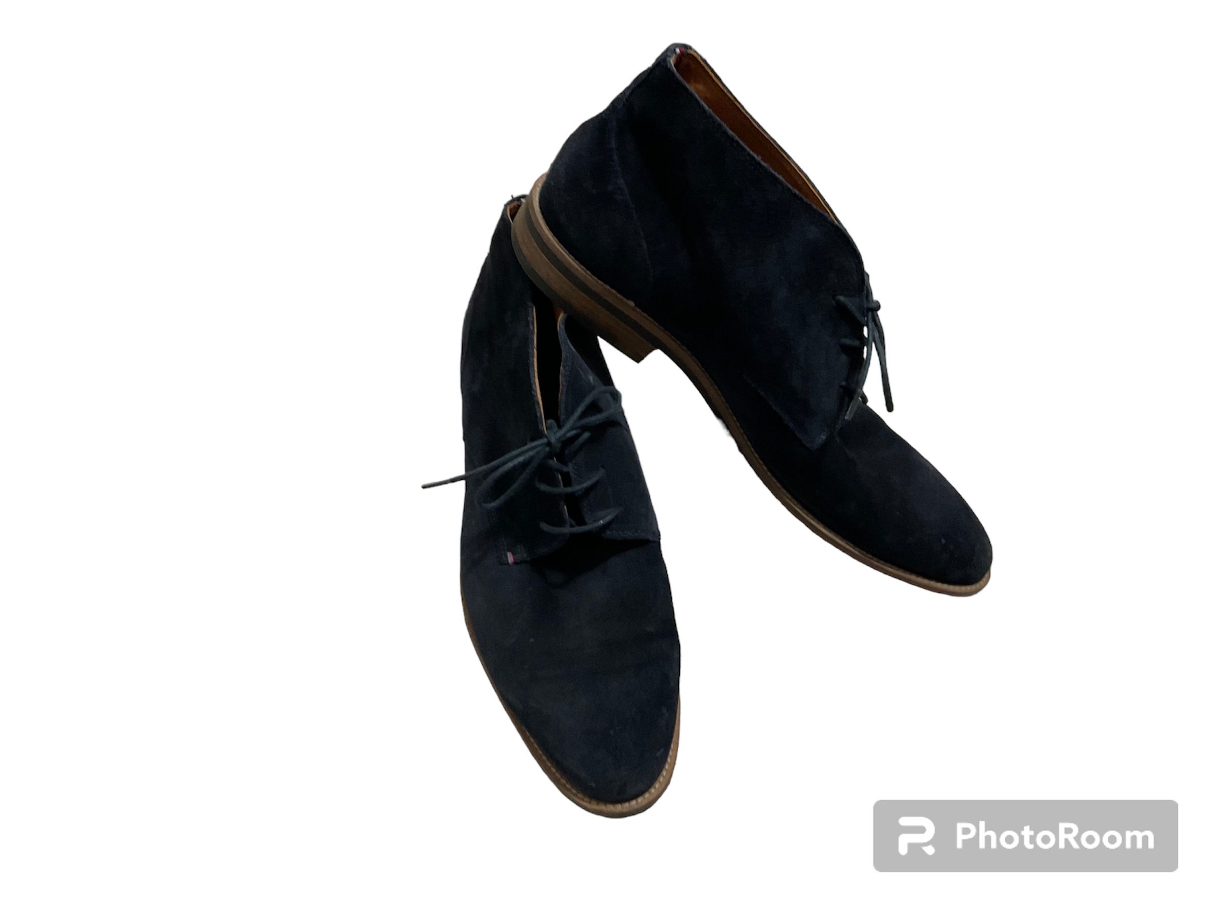 TOMMY HILFIGERD ANKLE boots shoes navy midnight blue suede UK 10.5 £38. ...