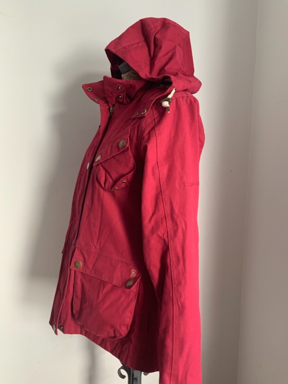 TARGET DRY COAT JACKET Red XS UK 10 Red Ditsy Print Lining Casual Rich ...